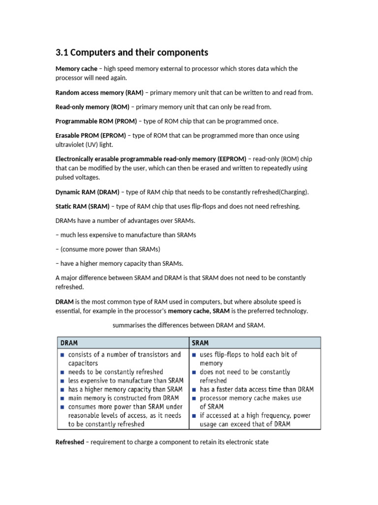 Chapter3-1(teacher) | PDF | Random Access Memory | Read Only Memory