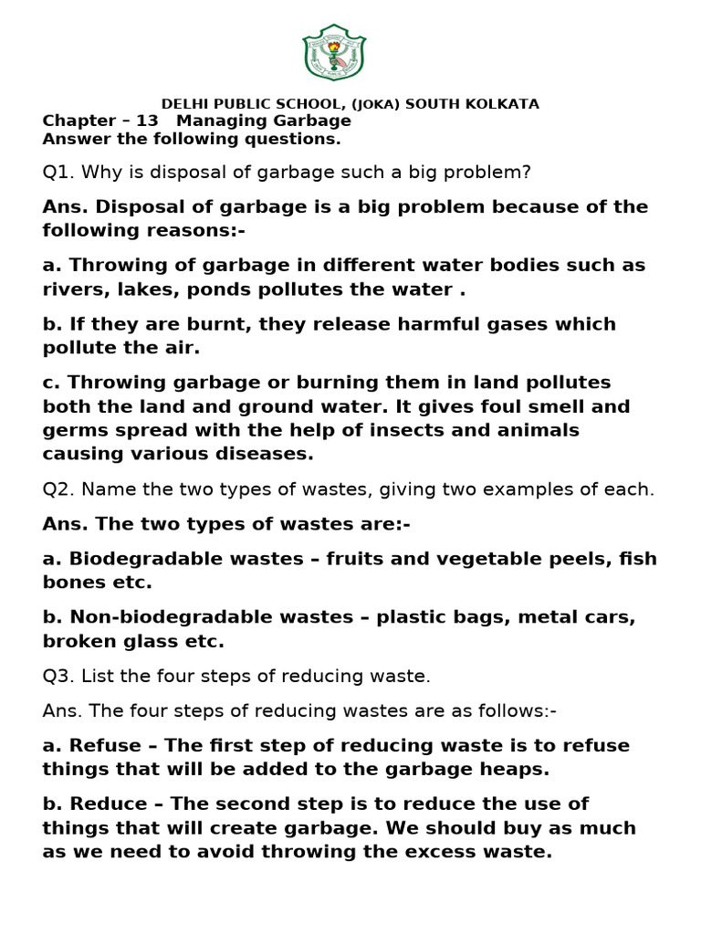 Managing Garbage | PDF | Waste | Recycling