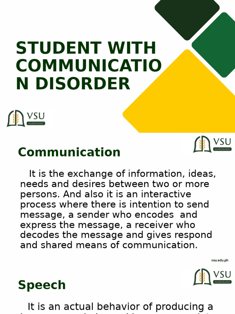 Communication Disorder | PDF | Speech | Communication