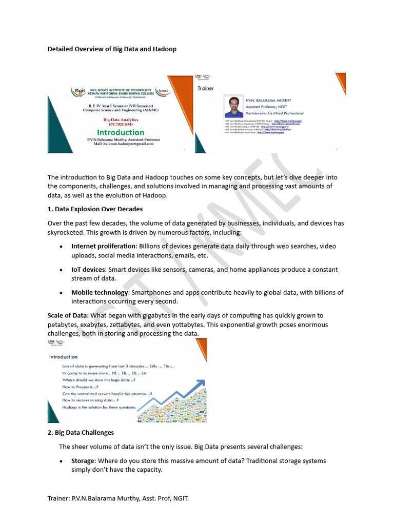 Unit-I Material | PDF | Apache Hadoop | Analytics