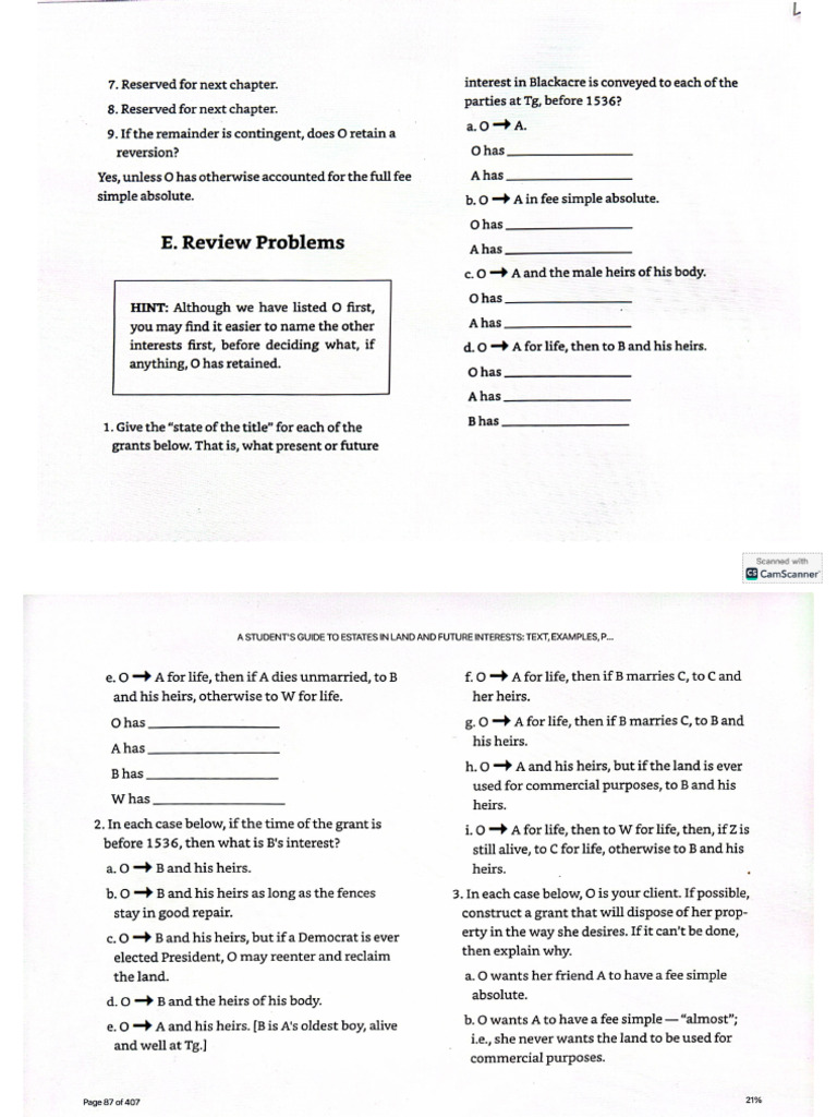 State of Title Conveyance Practice Problems | PDF