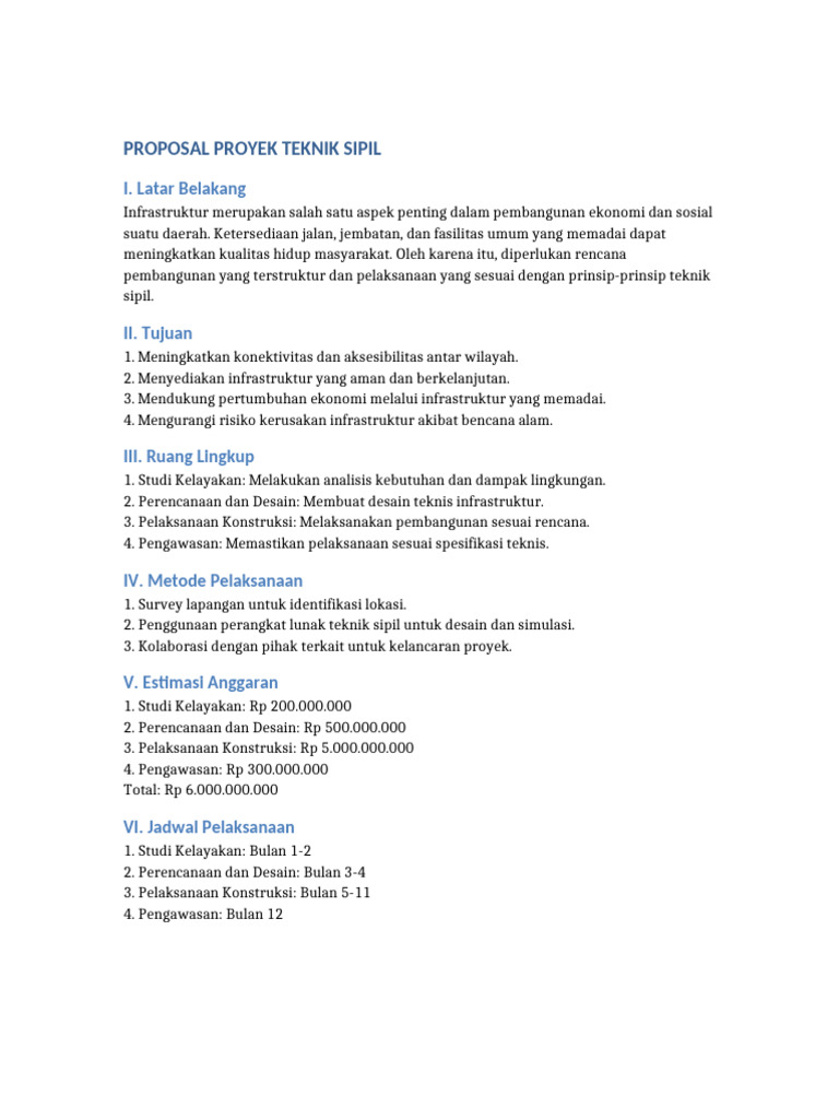 Proposal Proyek Teknik Sipil | PDF
