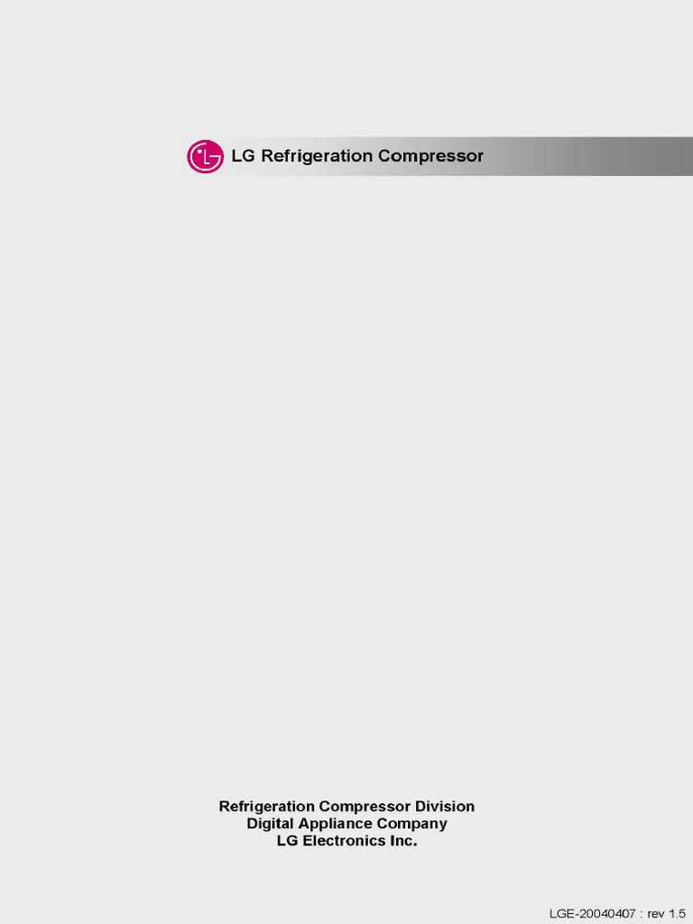 LG Reciprocating Compressor Catalogue | PDF