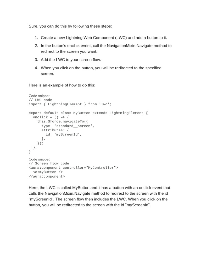 LWC in A Flow To Perform Inside Actions | PDF