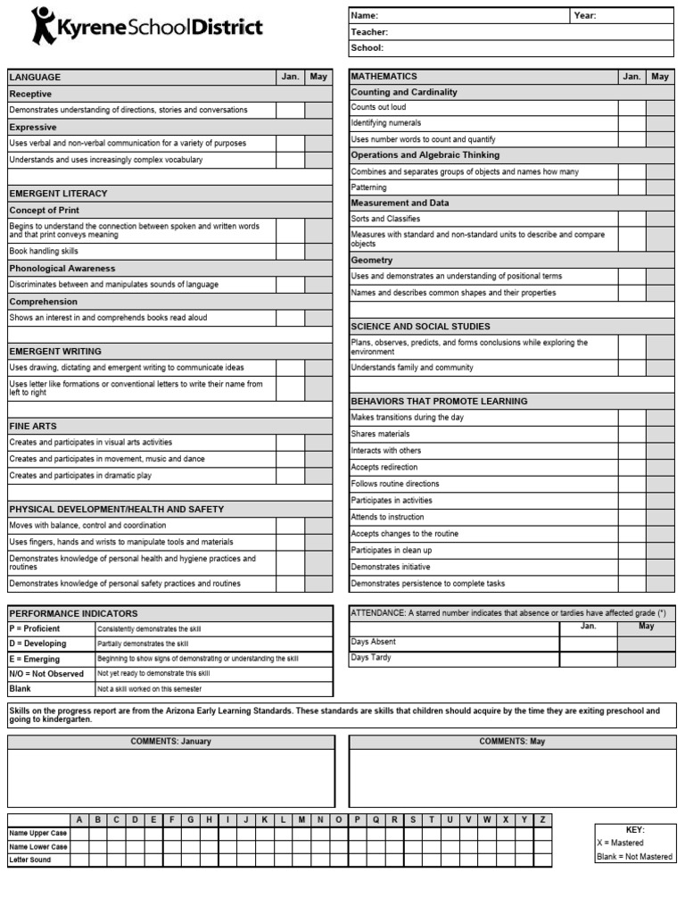 Preschool Progress Report Overview | PDF | Applied Linguistics ...