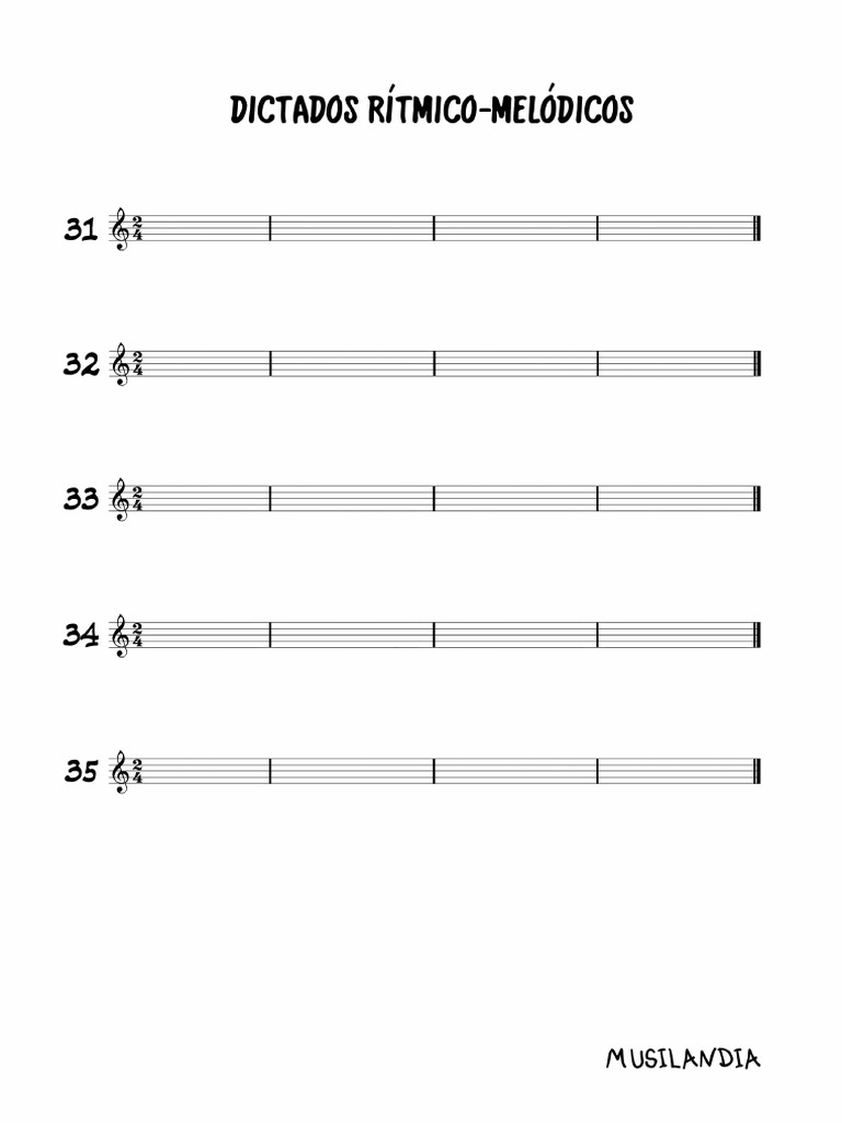 Dictados rítmico-melódicos 7 (MusiLandia) | PDF