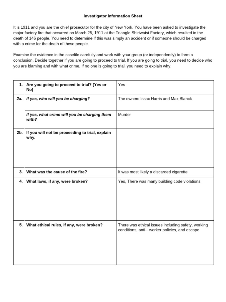 Student Investigator Information Sheet-2 | PDF