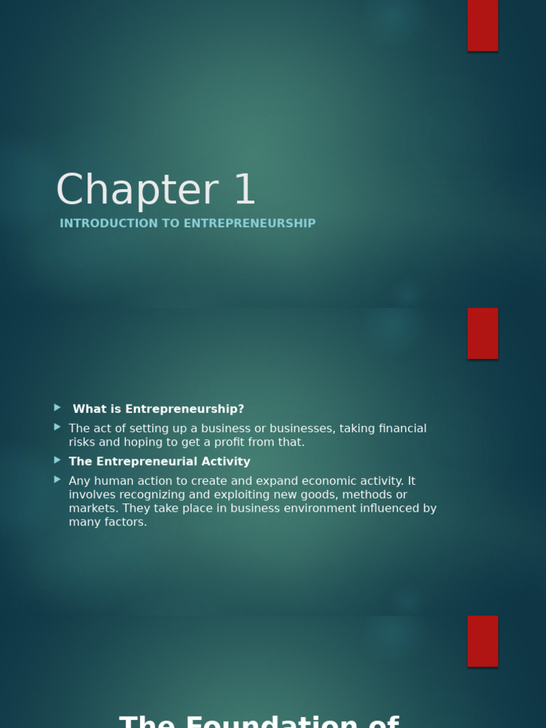 Foundations and Types of Entrepreneurship | PDF | Entrepreneurship ...