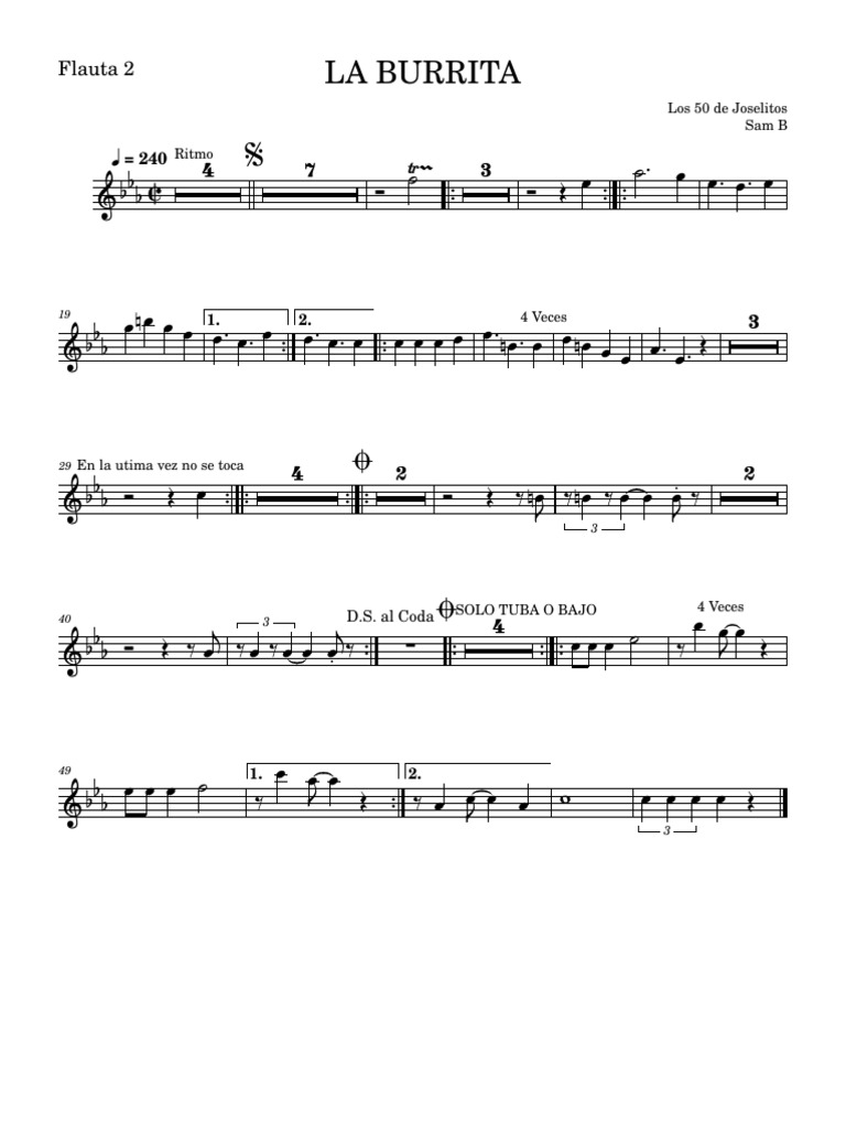La Burrita Arreglo Sam-Flauta - 2 | PDF