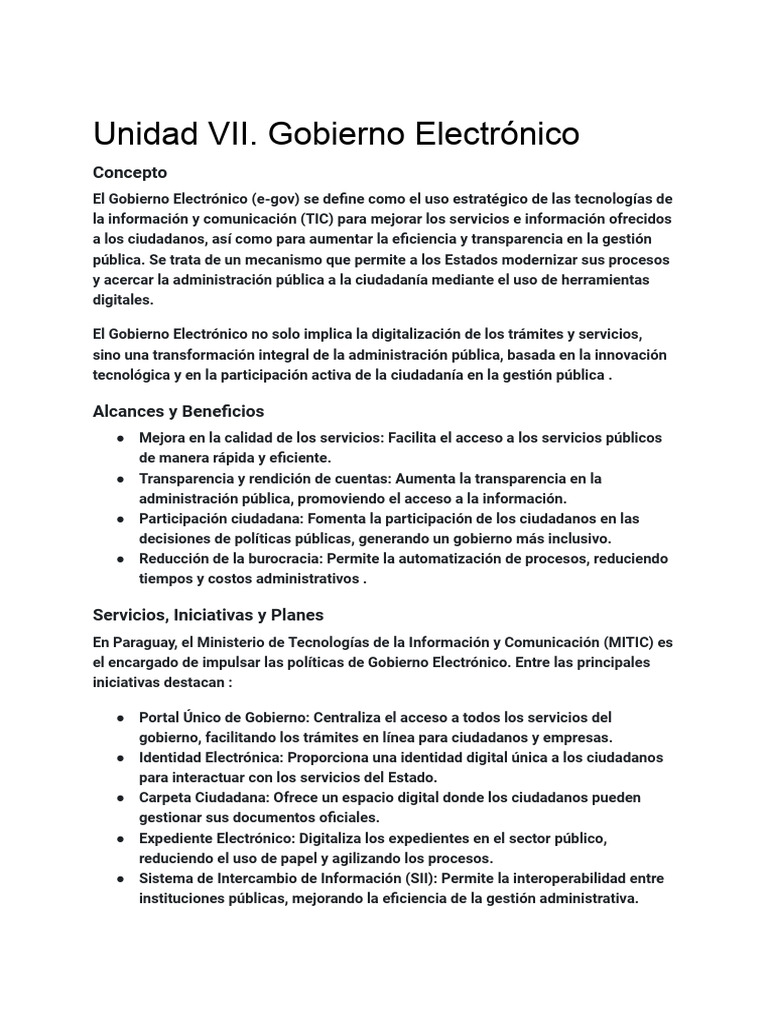 Gobierno Electrónico en Paraguay | PDF | Gobierno E | Informática