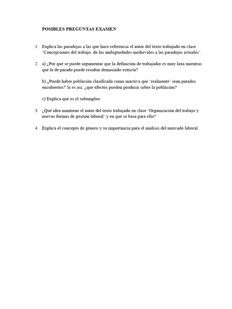 Posibles Preguntas Examen | PDF