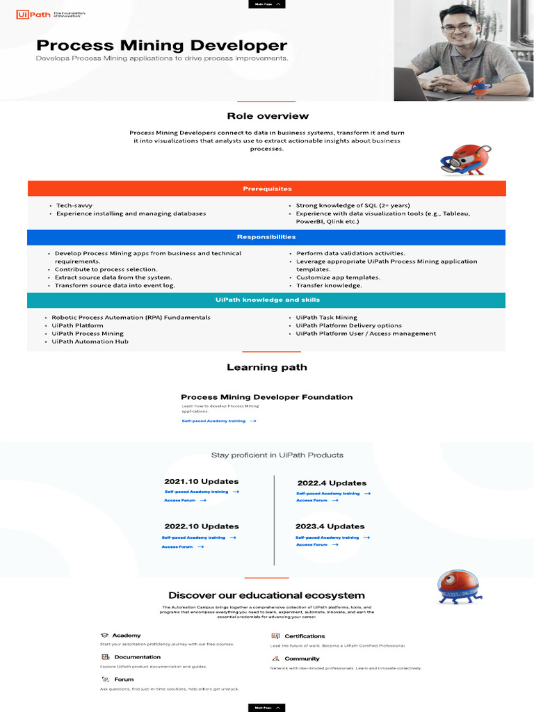 Process Mining Developer | PDF | Automation | Information Technology