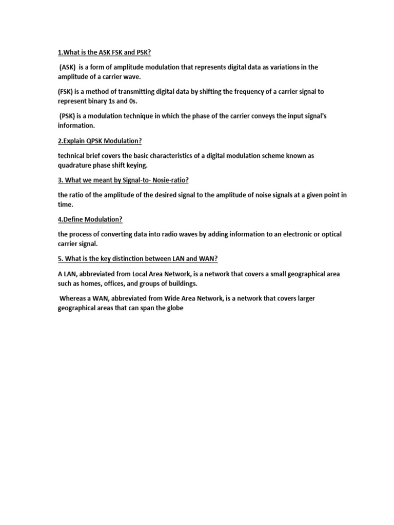 Digital Modulation Techniques Explained | PDF