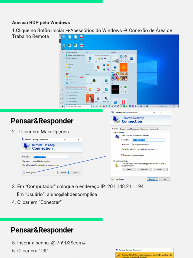 Acesso RDP no Windows: Passo a Passo | PDF