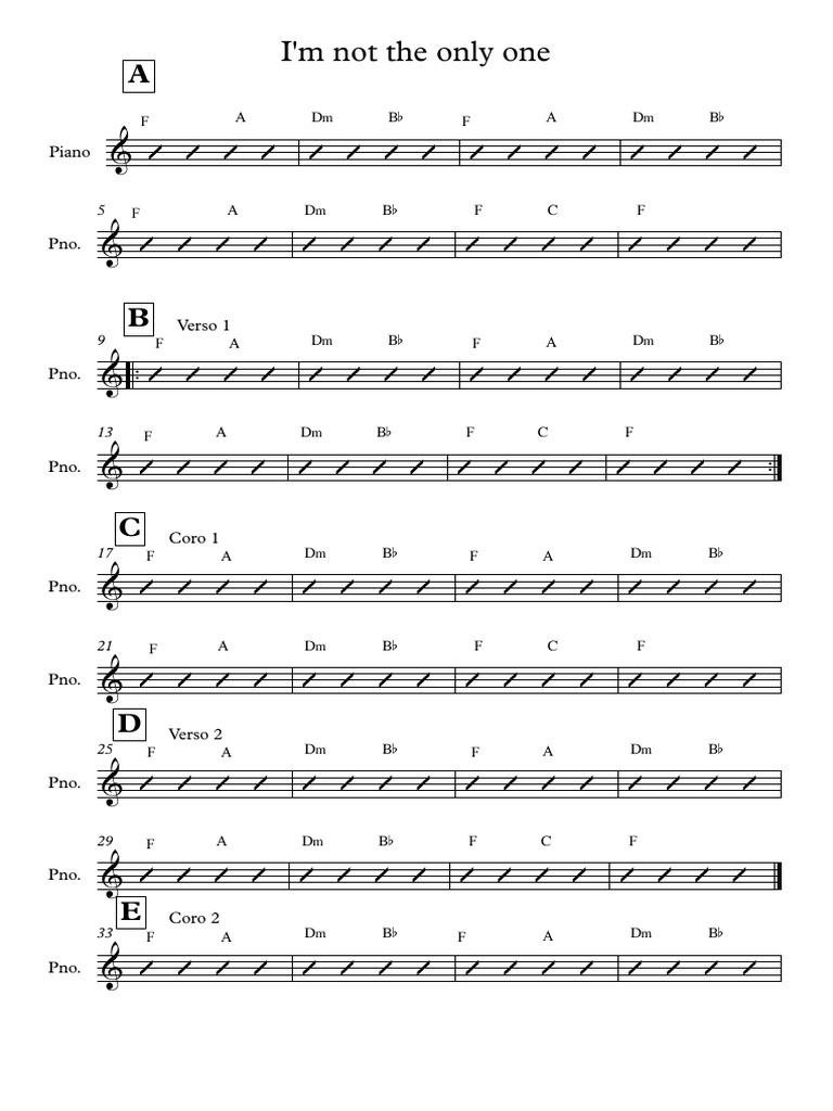 Im Not The Only One - Lead Sheet | PDF
