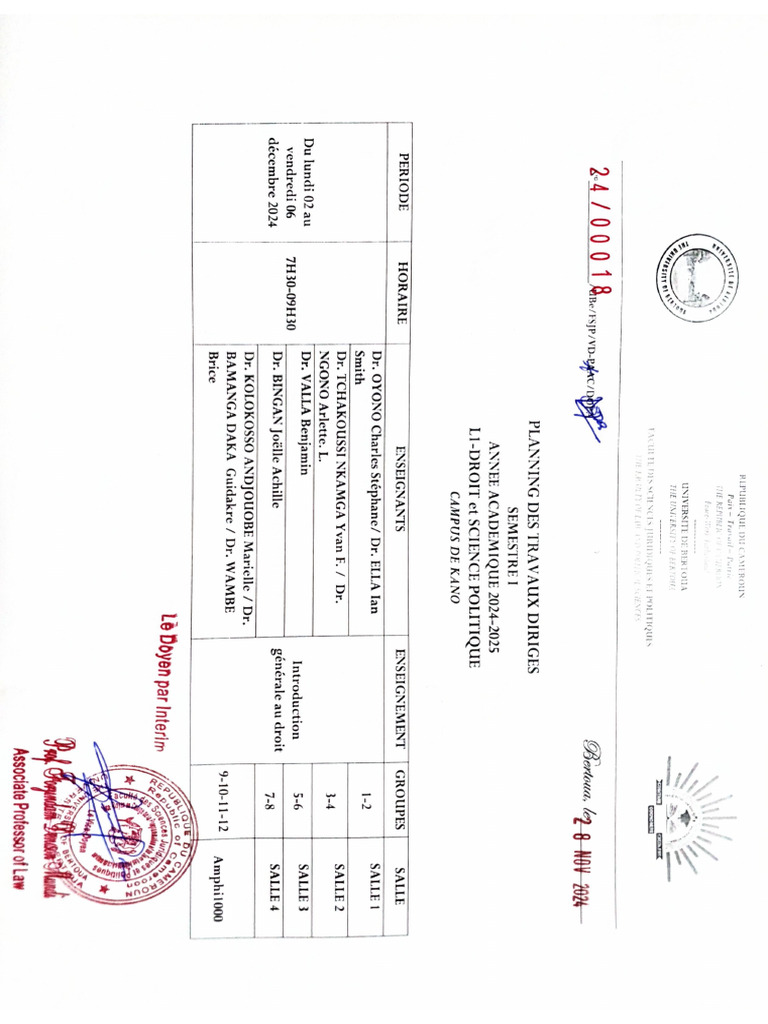 planning TD SI L1,L2,L3 (2024-2025) | PDF
