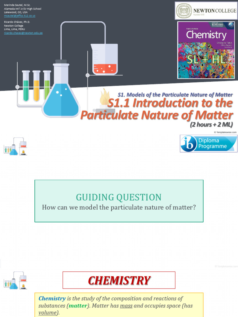 01 Ib Chemistry (Sl+Hl) - s1.1 Introduction to the Particulate Nature ... 01 Ib Chemistry (Sl+Hl) - s1.1 Introduction to the Particulate Nature ...
