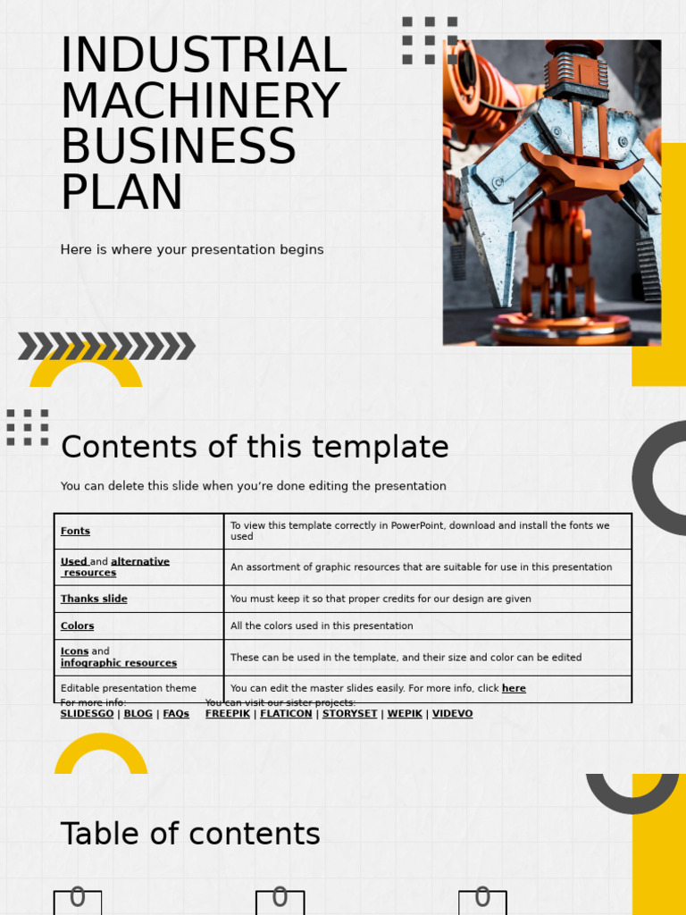Industrial Machinery Business Plan by Slidesgo | PDF | Marketing ...
