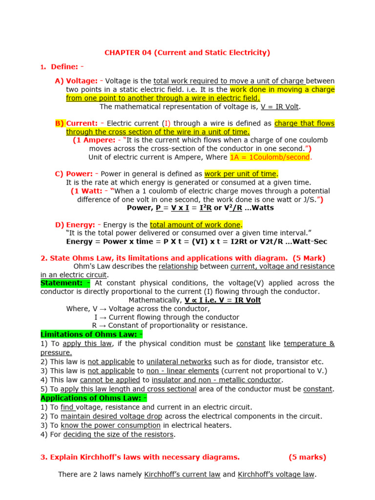 24DNS Physics (Electricity Notes) | PDF | Antenna (Radio) | Electrical ...