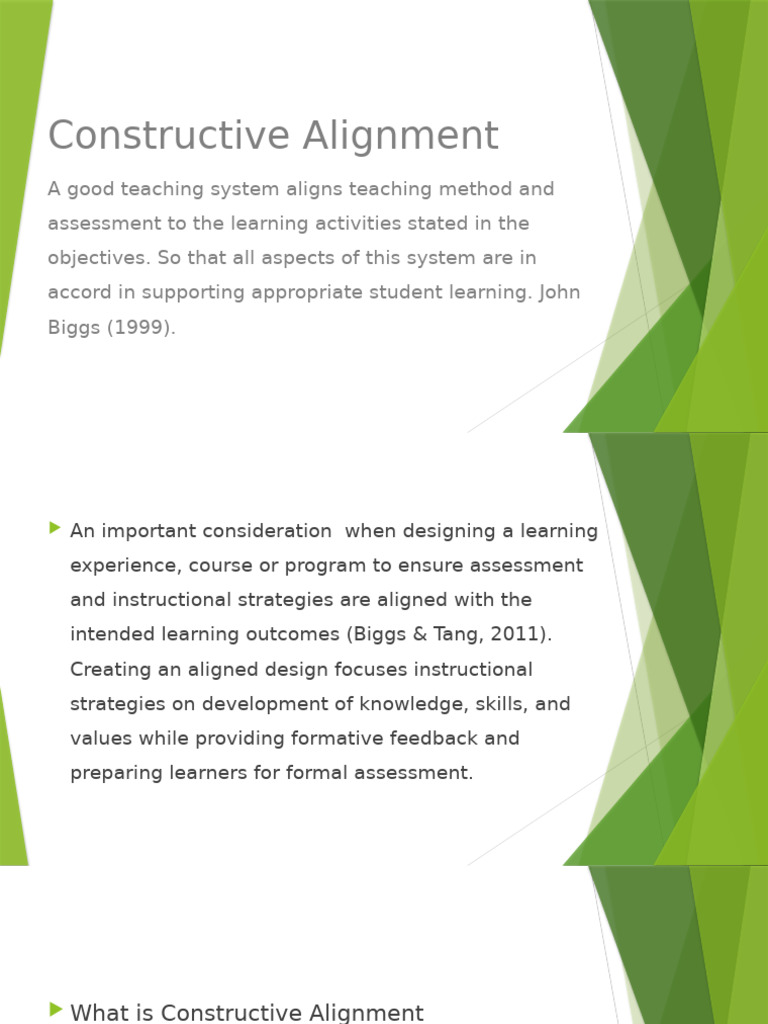Constructive Alignment and Assessment Method | PDF | Educational Assessment | Learning