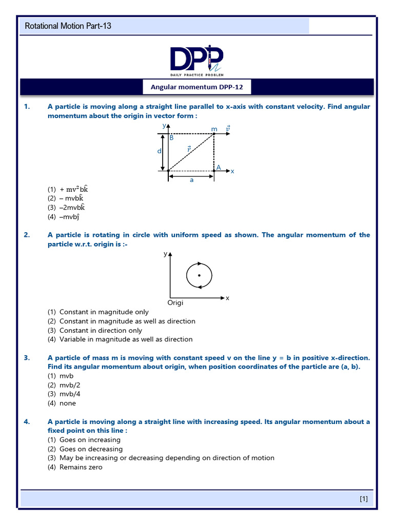 Rotational MotionDPP Whole Assignment | PDF | Rotation Around A Fixed ...