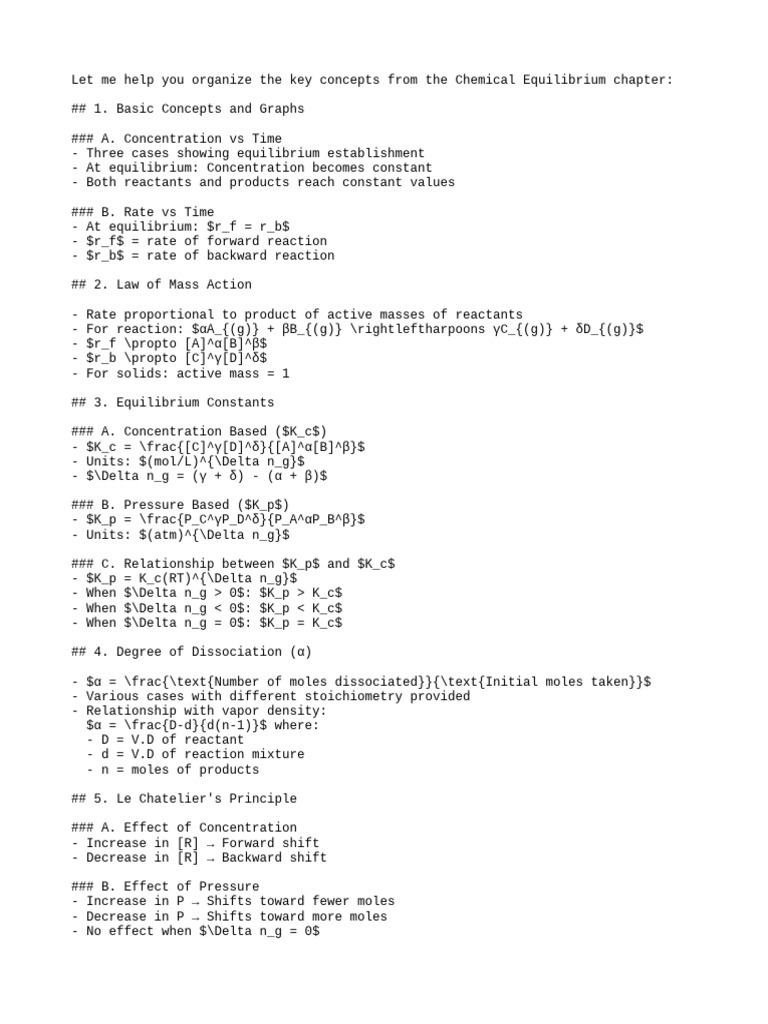Chemical Equilibrium | PDF | Chemical Equilibrium | Unit Processes