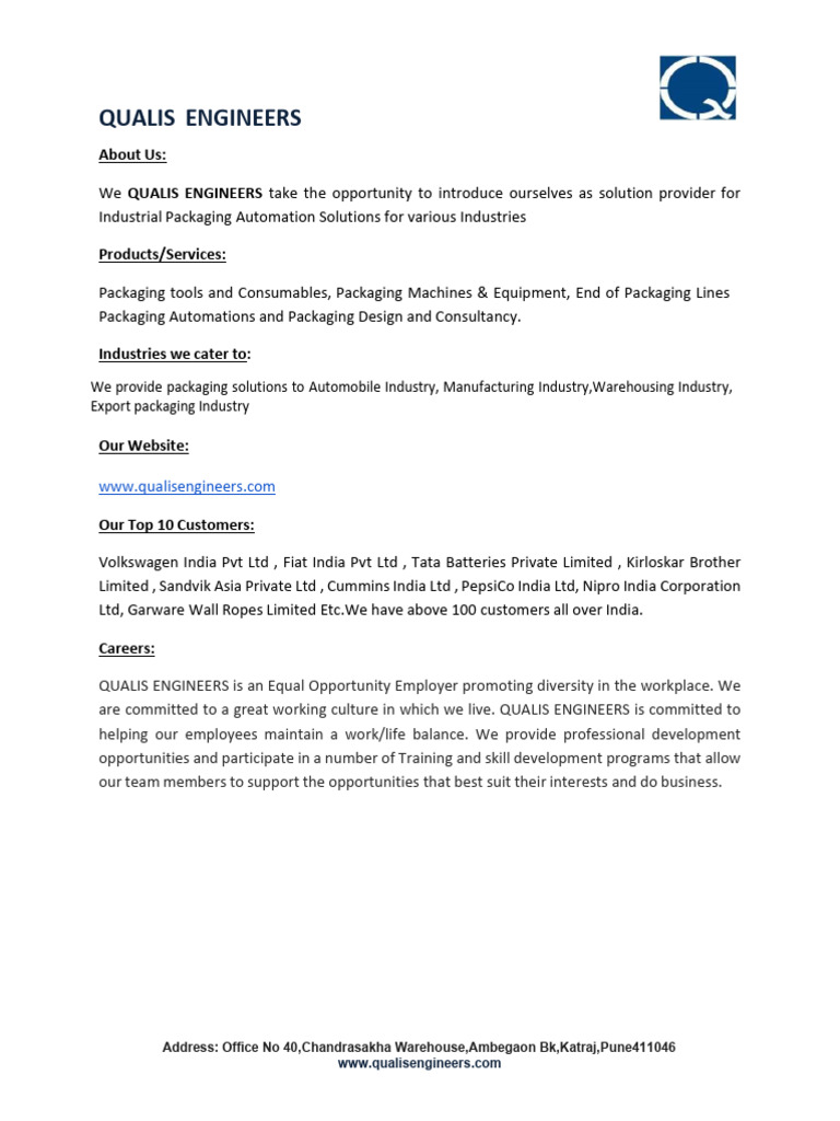 Job Placement -2024-25=Qualis Engineers ,Pune (1) | PDF | Business | Economies