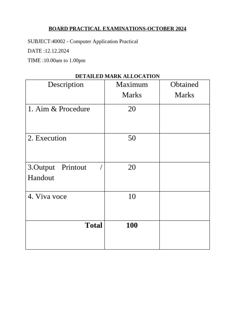 Allocation of Marks | PDF