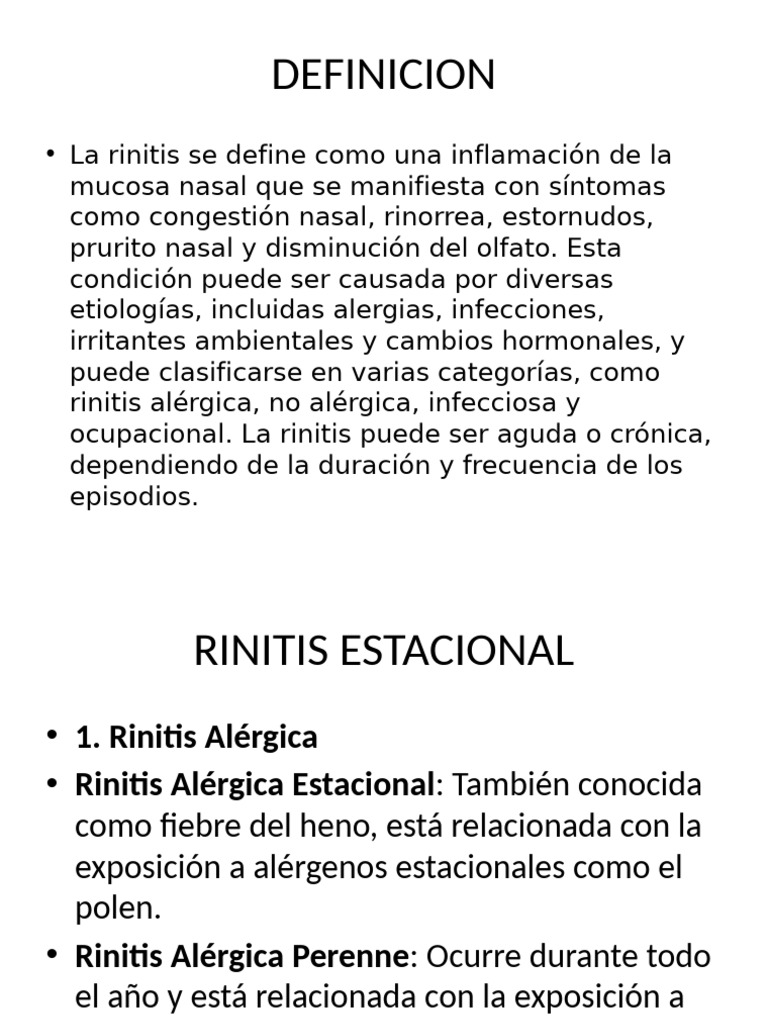 RINITIS | PDF | Alergia | Especialidades Medicas