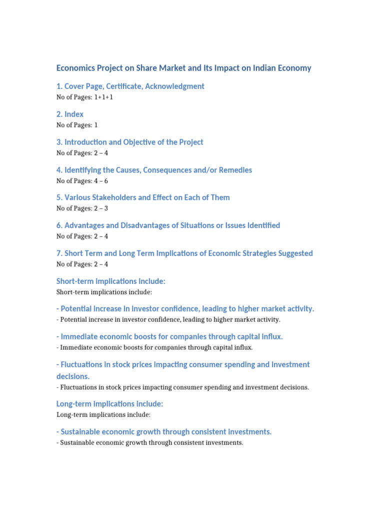 Economics Project Share Market Complete | PDF | Market (Economics ...