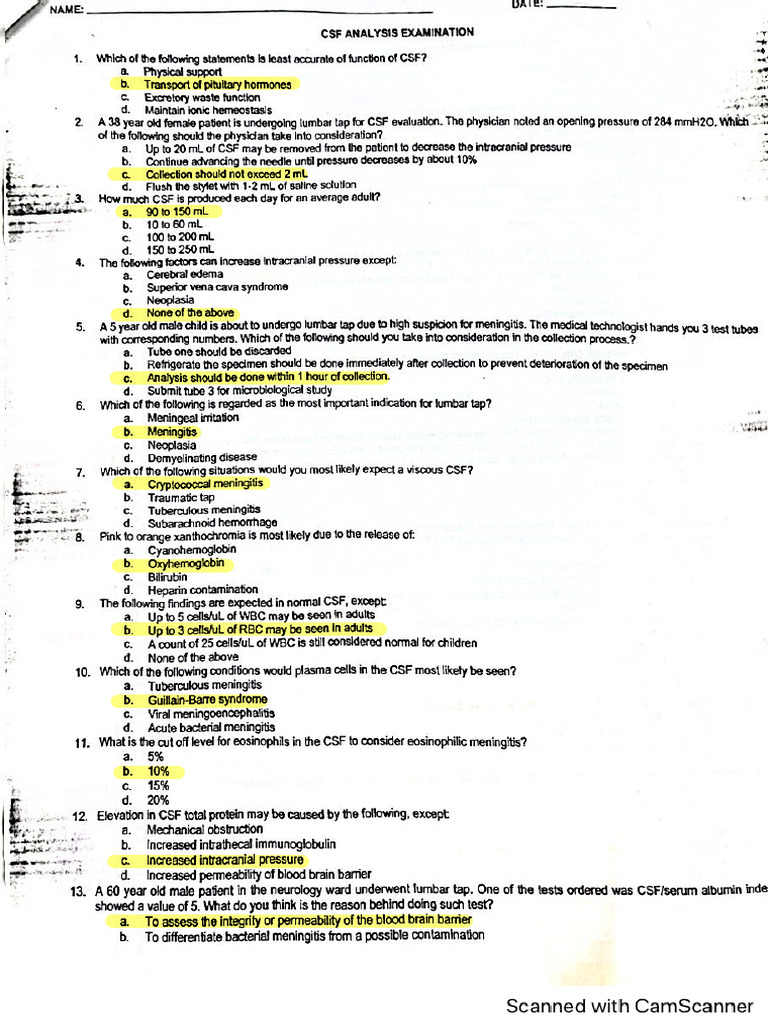 Clin Path Prelims- Answered | PDF Clin Path Prelims- Answered | PDF