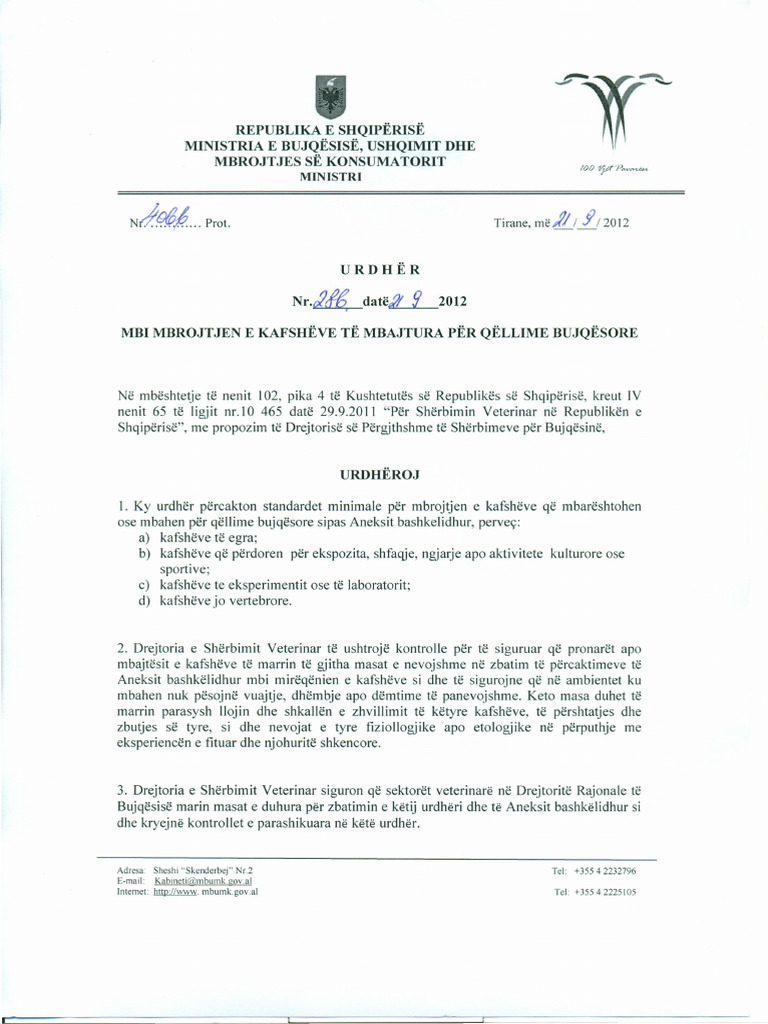 Mbrojtja e Kafsheve | PDF