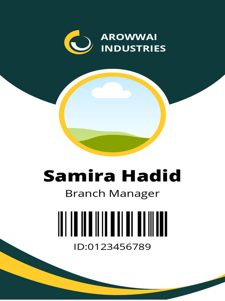 Green Modern Branch Manager Business Card | PDF