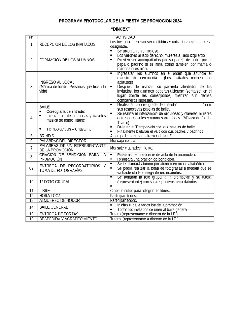 Programa-Protocolar-de-La-Fiesta-de-Promoción 2024 | PDF Programa-Protocolar-de-La-Fiesta-de-Promoción 2024 | PDF