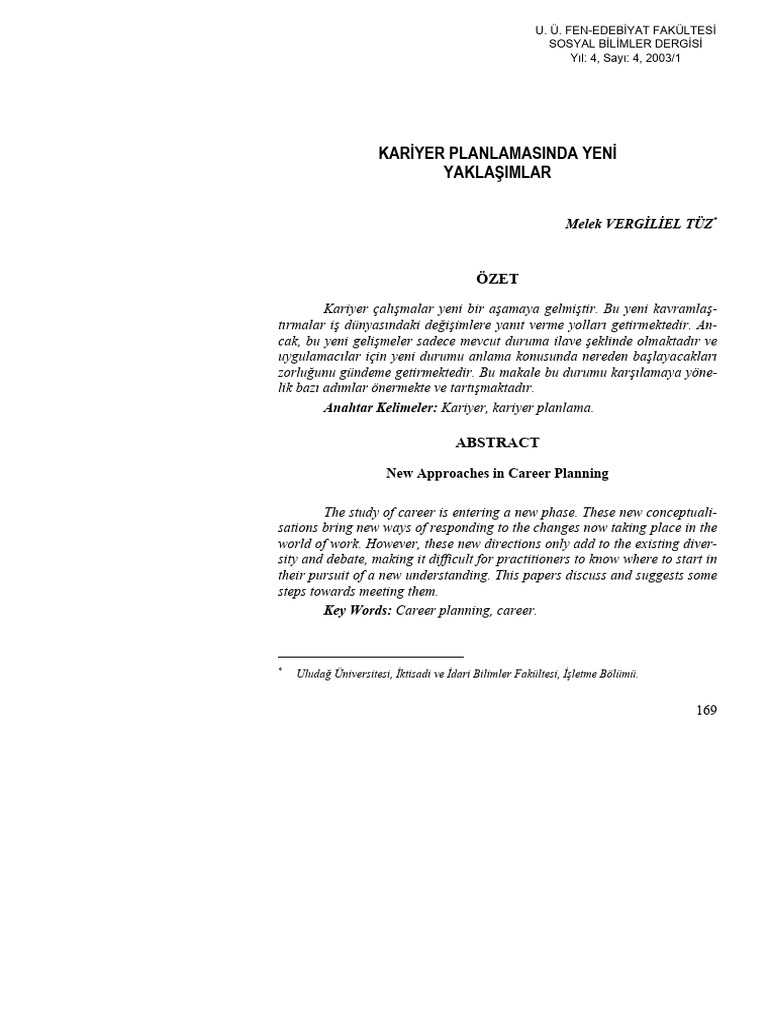 Kariyer Planlamas - Nda Yeni Yakla - Mlar (#246943) - 214759 | PDF