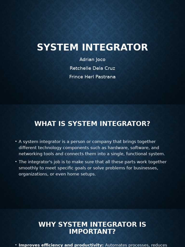 System integrator | PDF | Scalability | Software