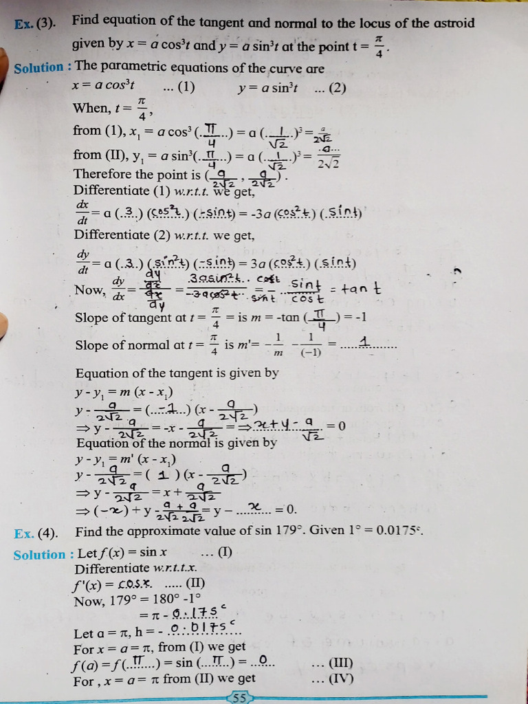 Application of Derivatives - 1 Practical | PDF | Tangent | Slope