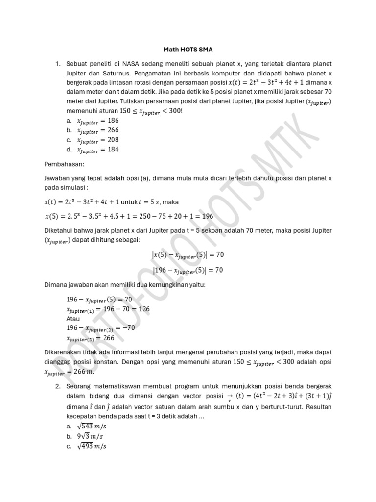 Portofolio Soal HOTS MTK | PDF