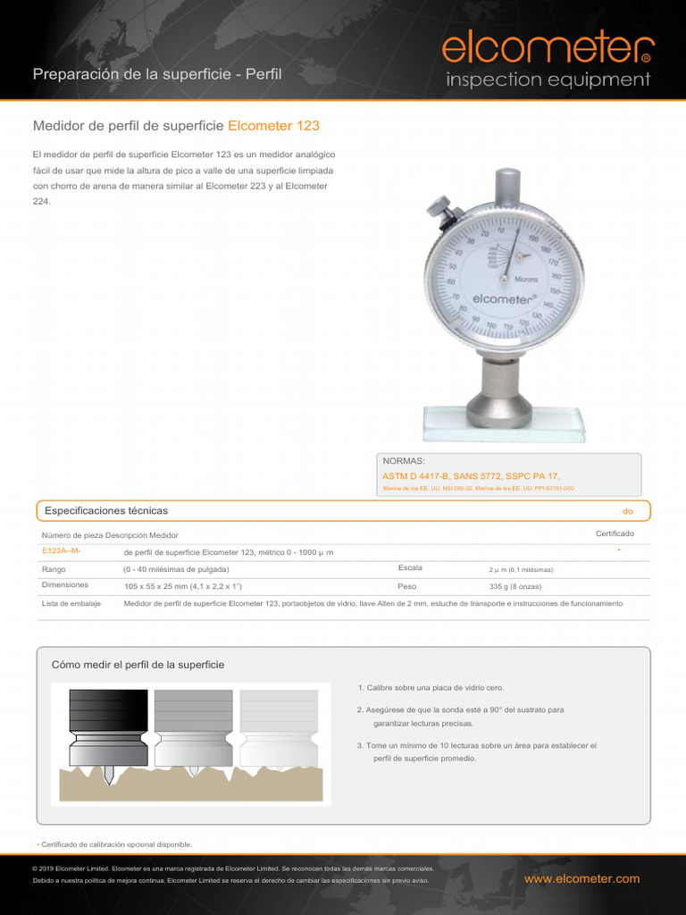 Brochure Elcometer 123 Analogico | PDF