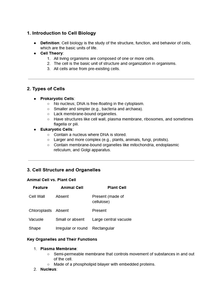Cell Biology | PDF | Cell (Biology) | Mitosis