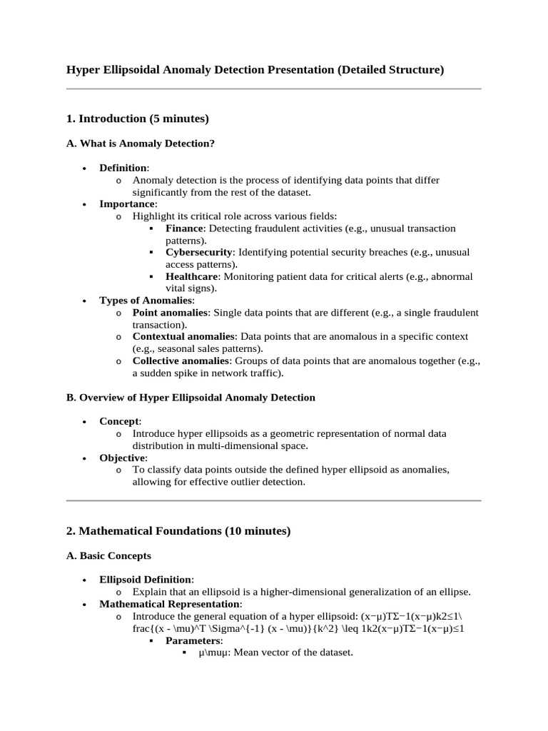Hyper Ellipsoidal Anomaly Detection | PDF | Machine Learning | Applied ...