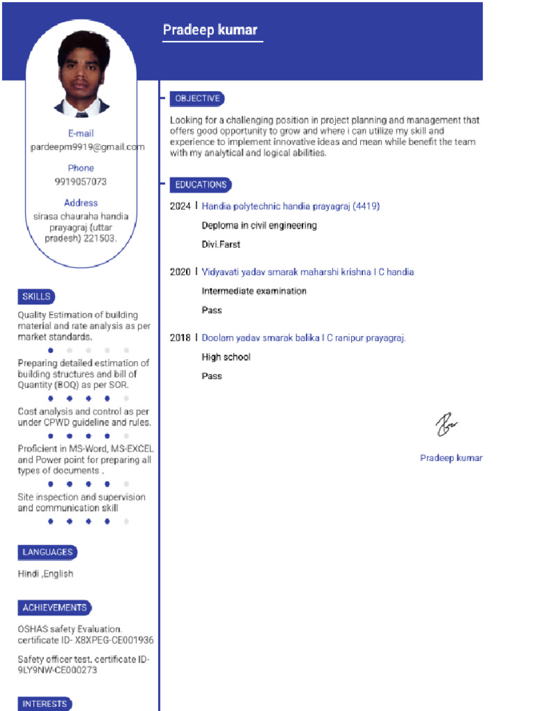 Pradeep Kumar Resume | PDF