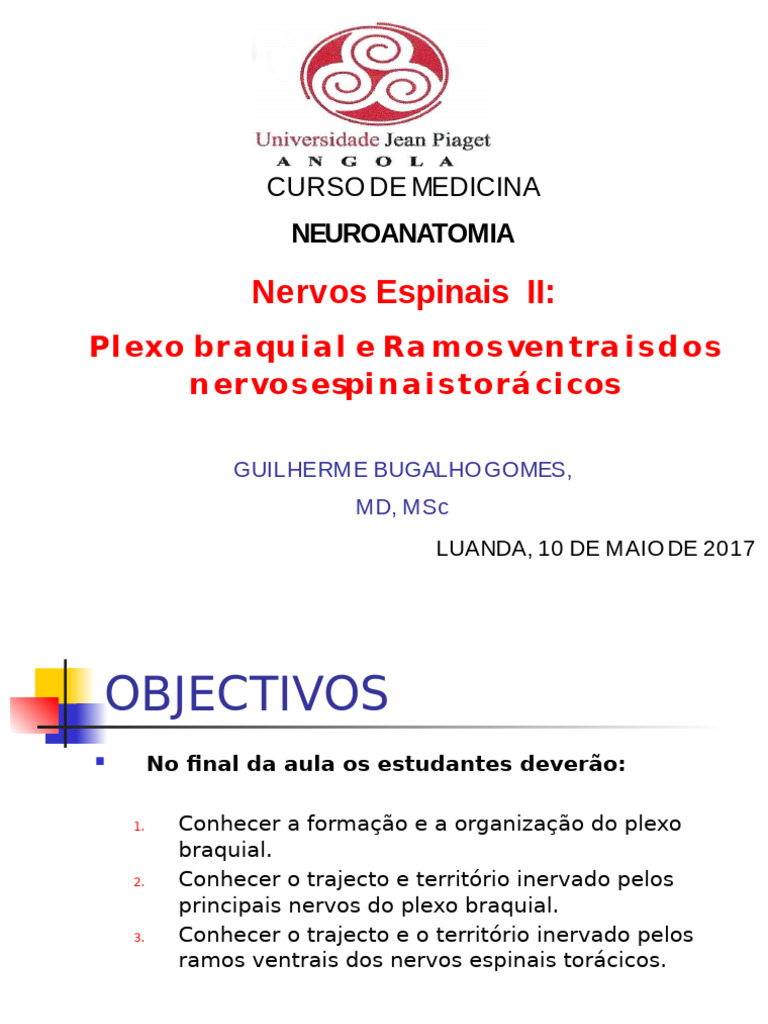 Aula Sobre Plexo Braquial e Nervos Intercostais 2016 Med Ger | PDF ...