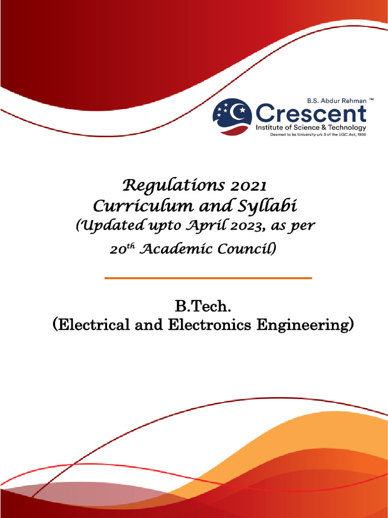 B.Tech_.-EEE-R2021_CS-Updated-upto-Aprl-2023 | PDF | Engineering ...