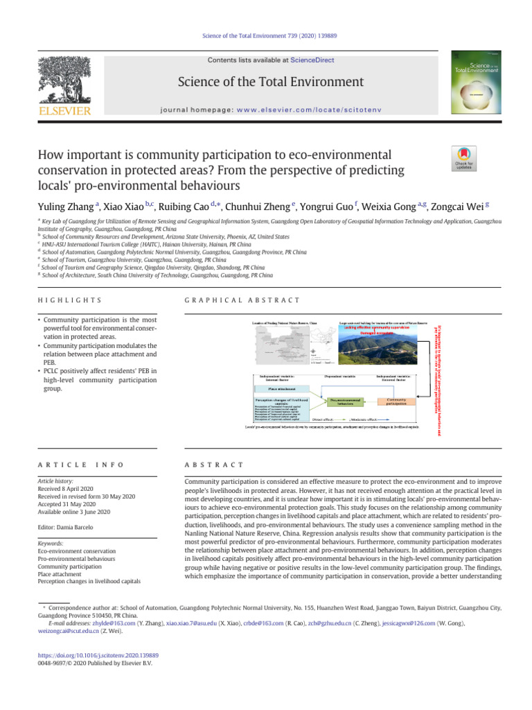 How Important Is Community Participation To Eco-Environmental | PDF ...