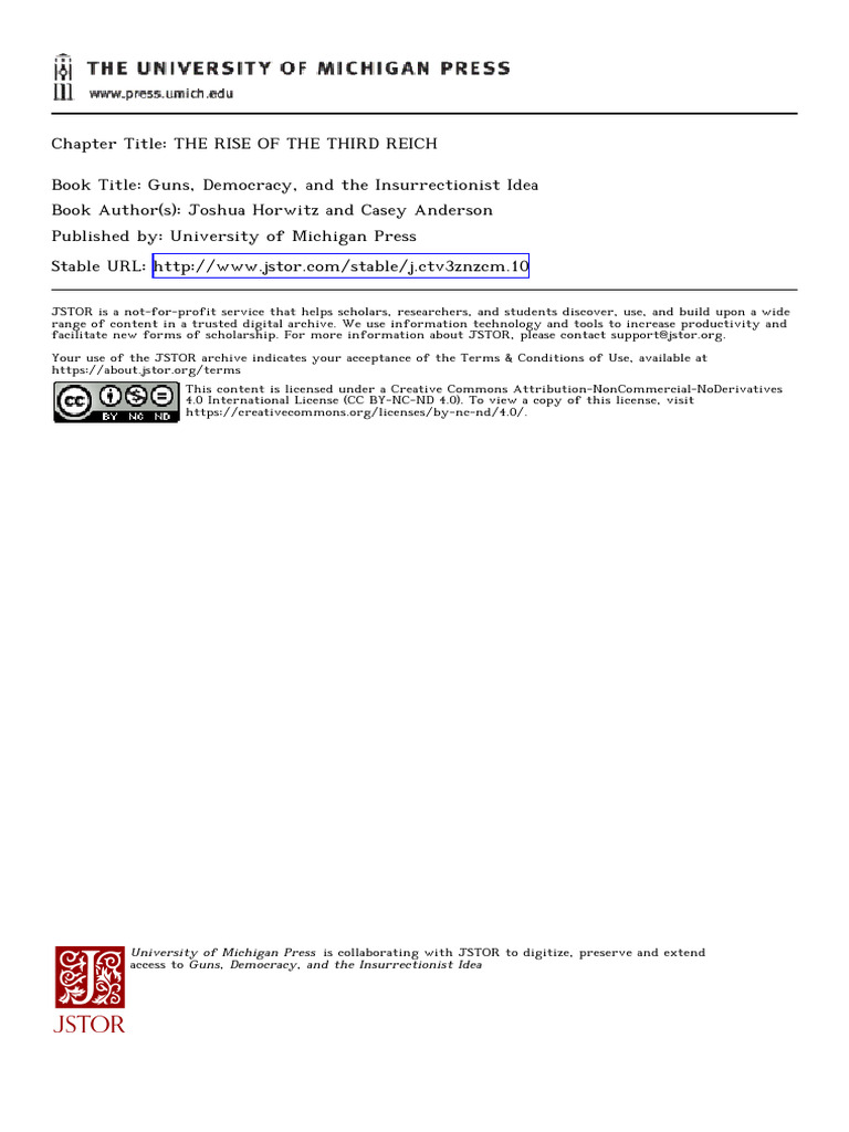 Horwitz RISETHIRDREICH 2009 | PDF | Weimar Republic | Nazi Germany