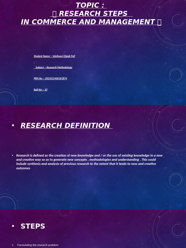 Research Steps in Commerce & Management | PDF