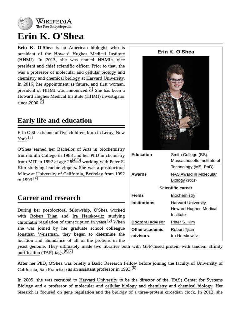 Erin_K._O'Shea | PDF | Biology | Cell Biology