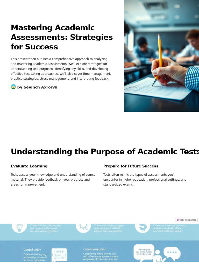 Mastering Academic Assessments Strategies For Success | PDF | Educational Assessment | Time ...