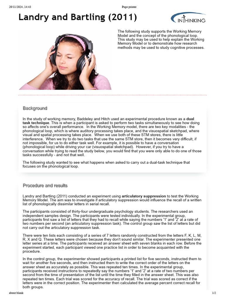 Landry & Bartling Study on WMM | PDF | Behavioural Sciences | Brain